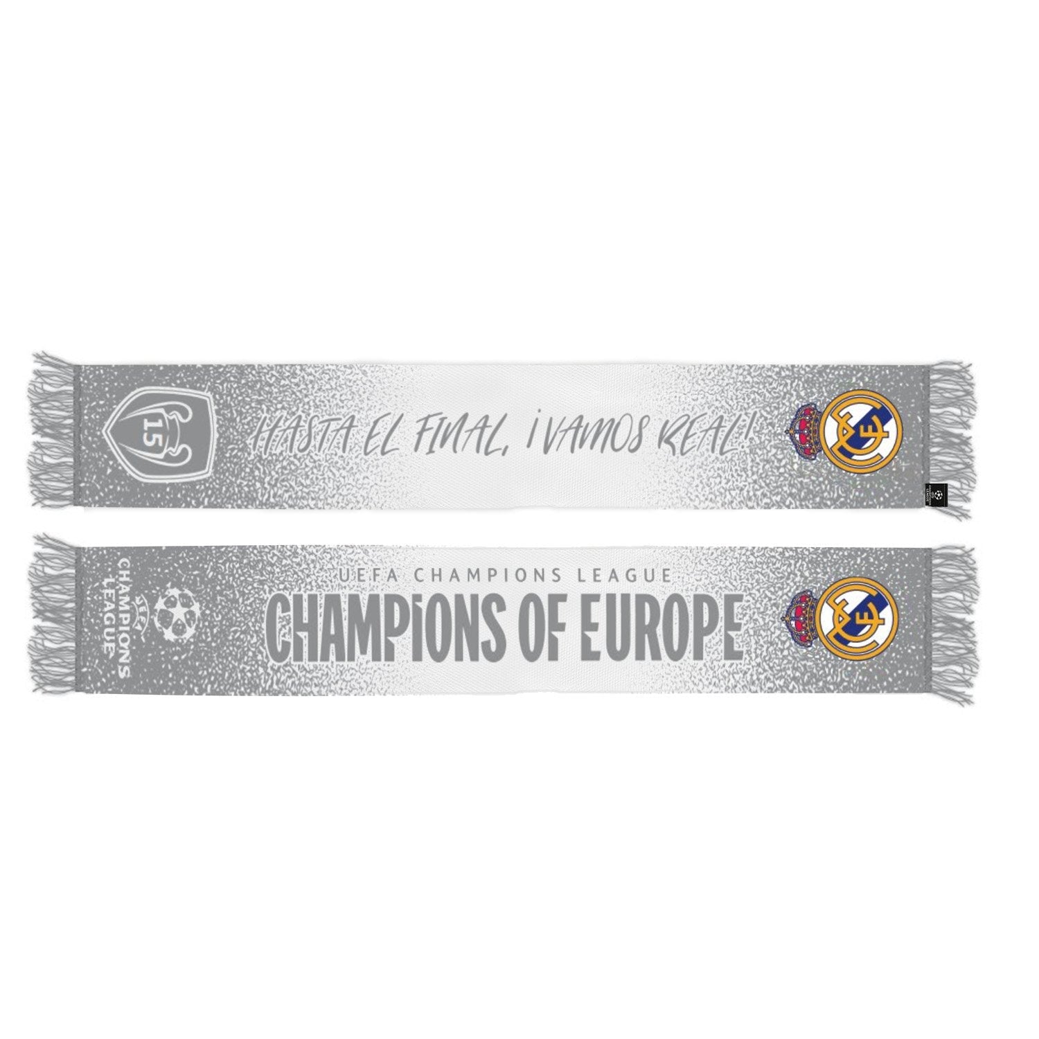UCL Champions Of Europe Scarf Silver – The Official Real Madrid CF ...